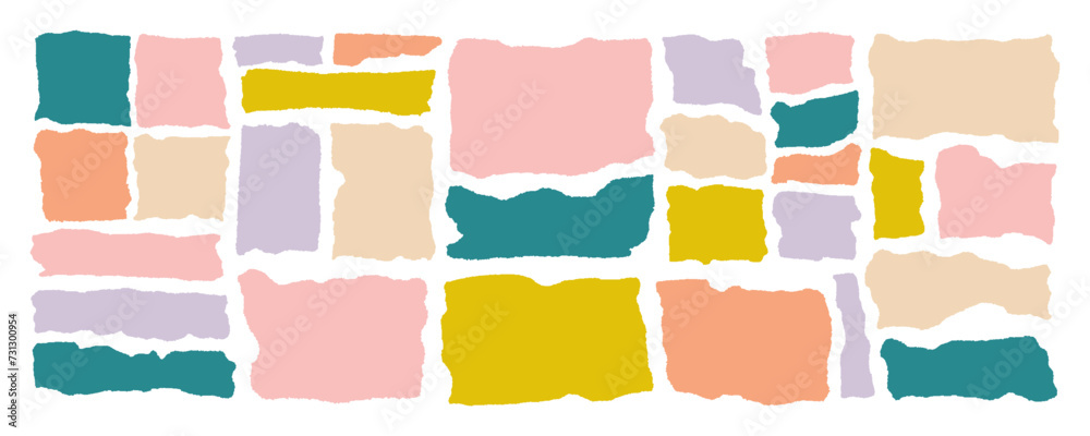 Jagged shapes, ripped paper set. Torn rectangle frames with jagged ...