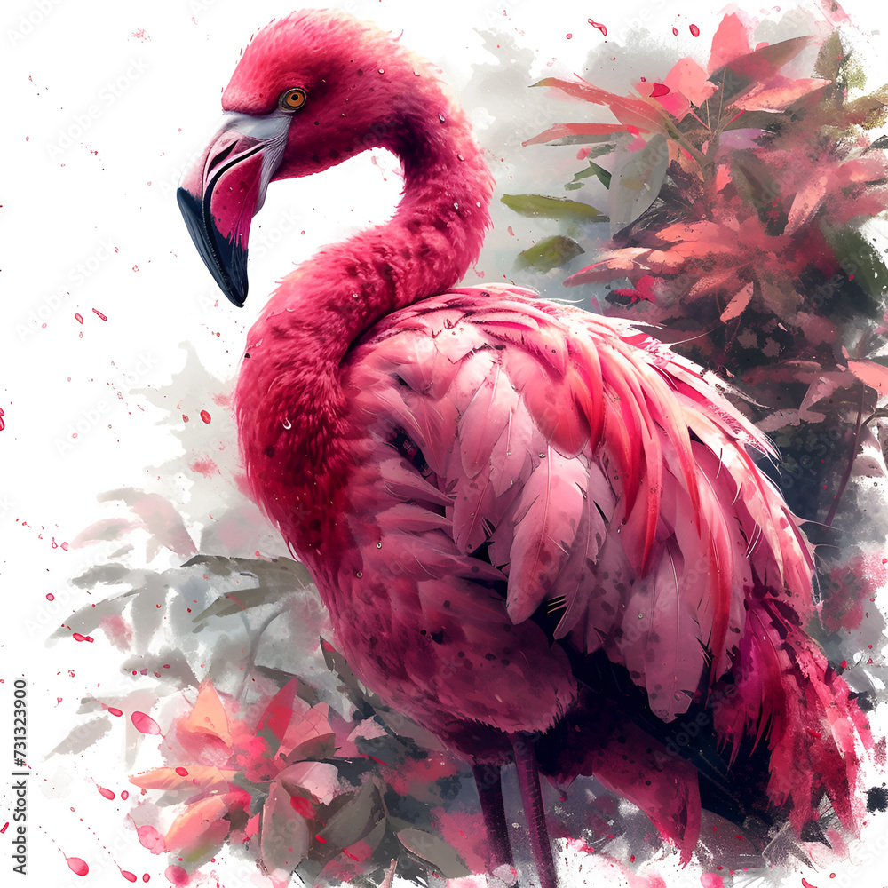 Tropical Flamingo Clipart, Flamingo Watercolor, Animal Clipart, Cute ...