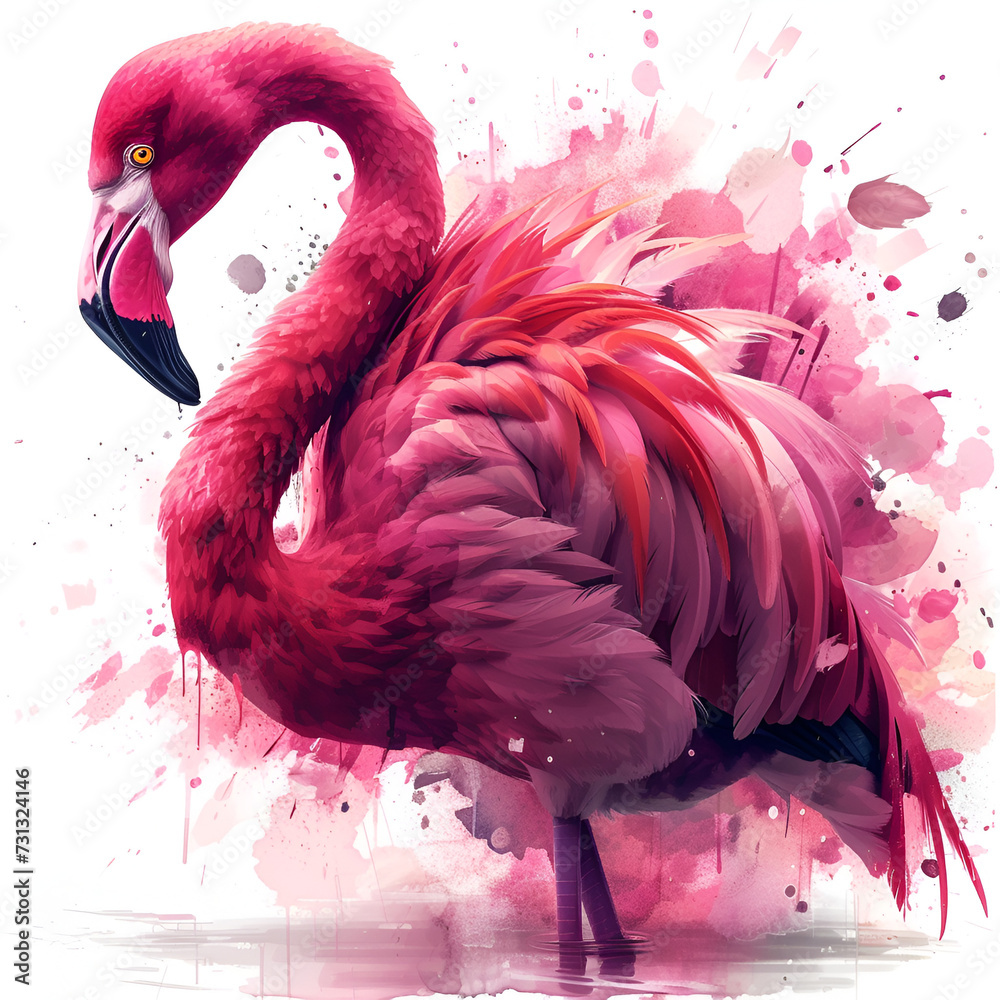 Tropical Flamingo Clipart, Flamingo Watercolor, Animal Clipart, Cute ...