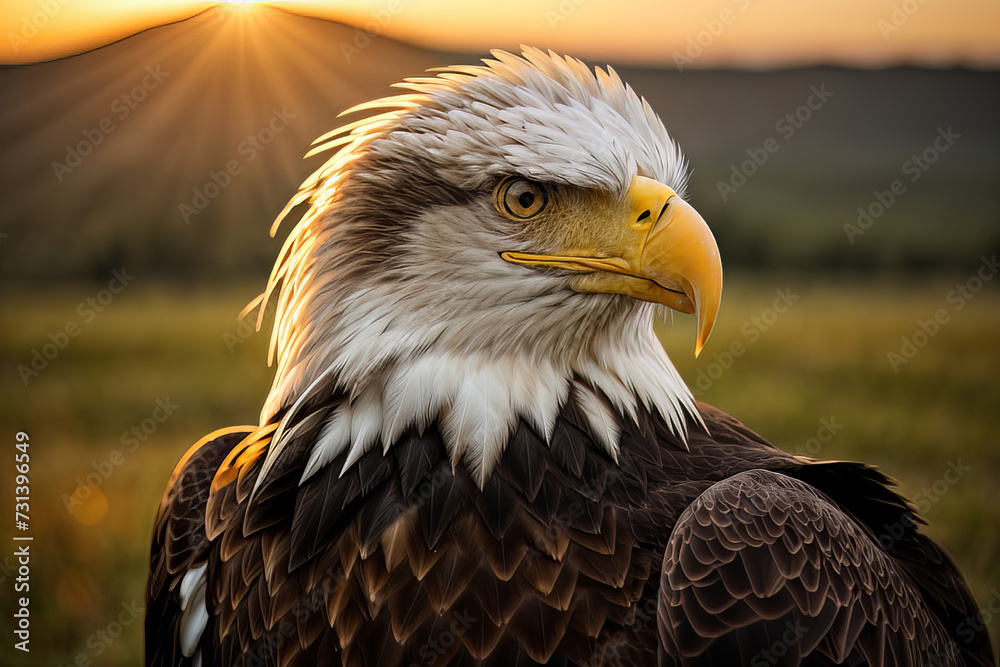 Extreme Close-up Picture of a Bald Eagle Face with Piercing Eyes ...