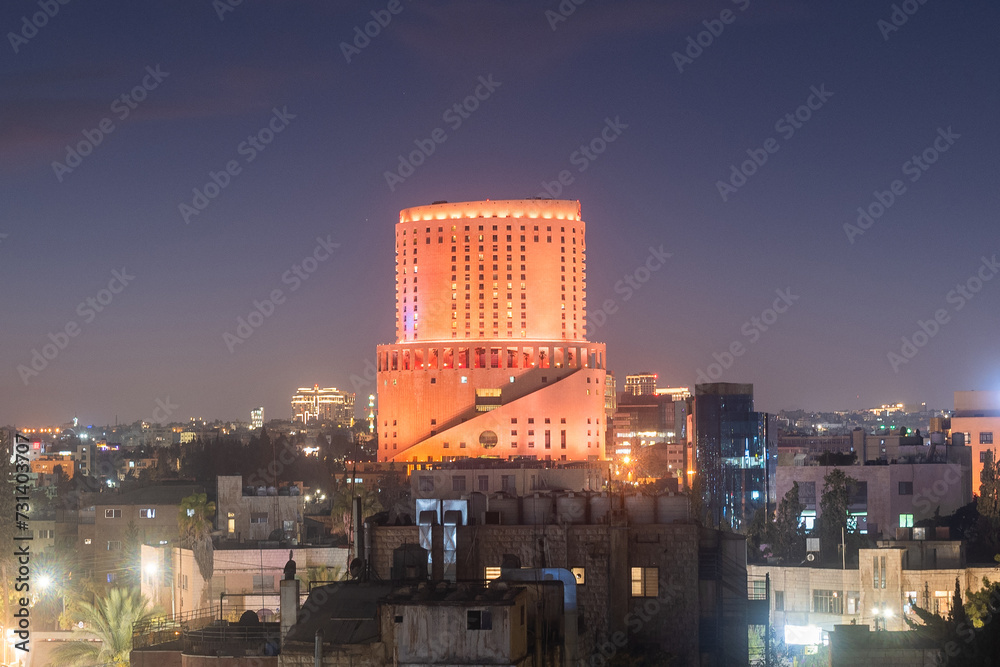 Amman, Jordan - October 9 2022 : Le Royal luxury hotel tower, one of ...