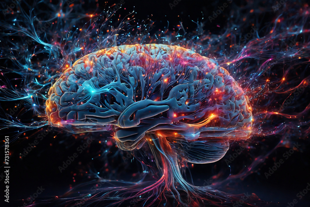 beauty of data visualization the human brain Stock Illustration | Adobe ...