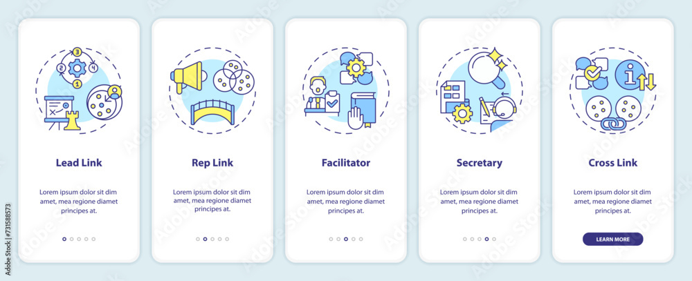 Holacracy core role onboarding mobile app screen. Governance structure ...