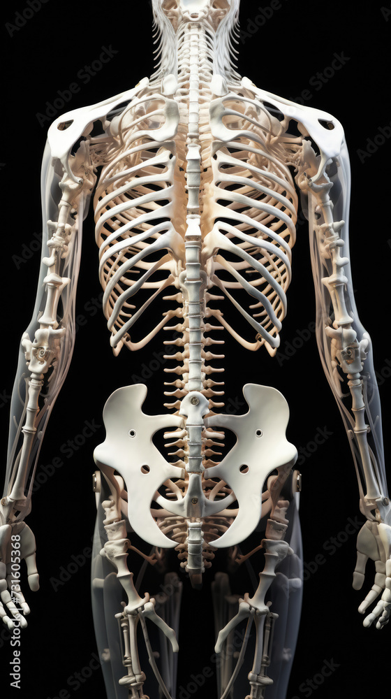 anatomy Bone structure of entire human body skeleton with orthopedic ...