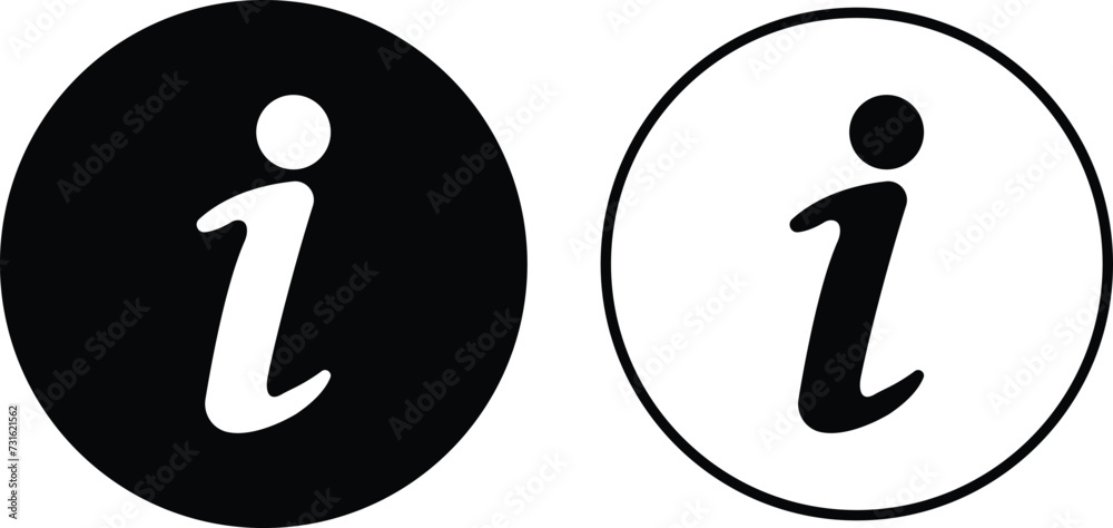 Info icons set. Information black circle vector flat or line collection ...
