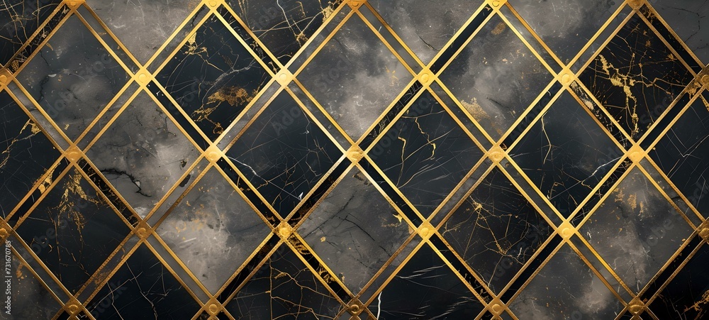 Elegant marble texture with golden grid design. luxurious seamless ...