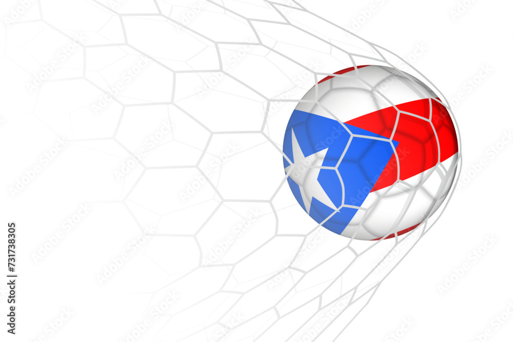 Puerto Rico flag soccer ball in net. Stock Vector | Adobe Stock