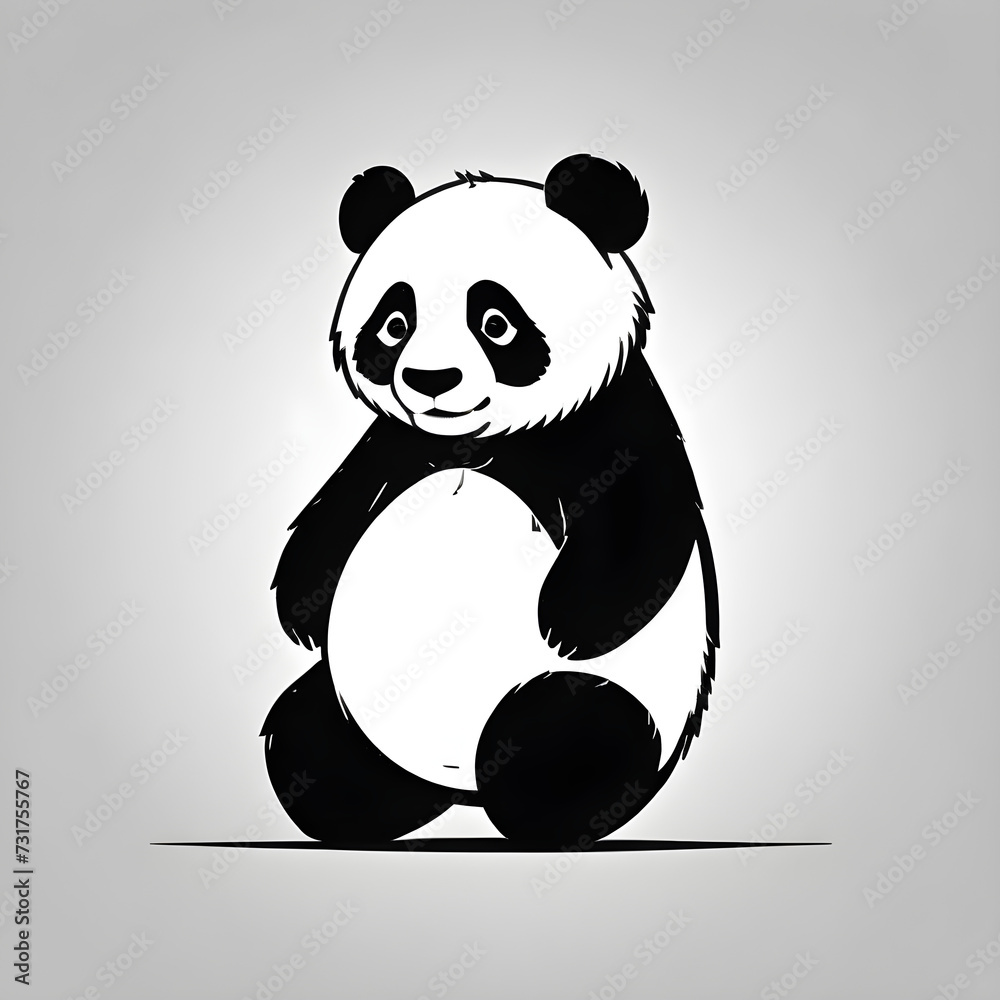 cartoon cute panda drawing vector image Stock Illustration | Adobe Stock