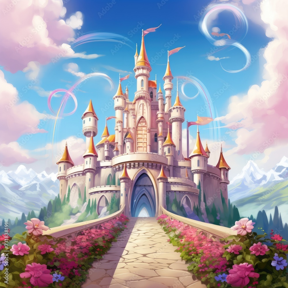 Enchanting Fairy Tale Castle: Grand Game Art, Towering Turrets ...