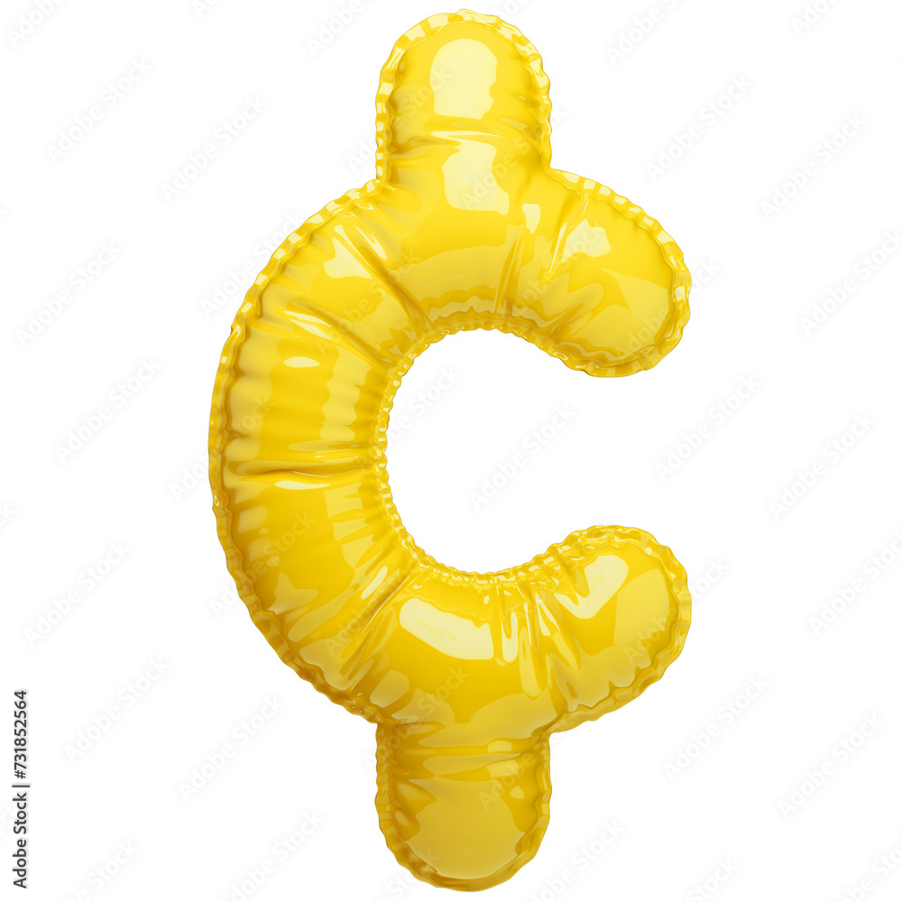 Cent sign in the shape of a balloon, isolated on a transparent ...