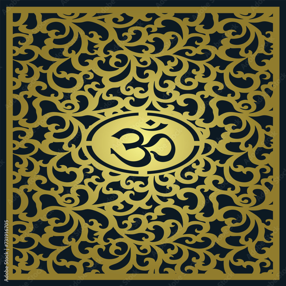 Om Jali design, Om cnc cut jali, corian jali for Temple Mandir door ...