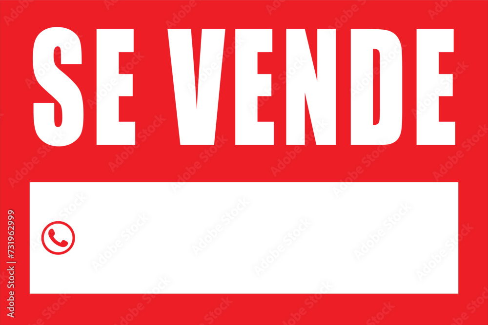 Vector de Stock Letrero "SE VENDE" para impresión en formato vectorial ...