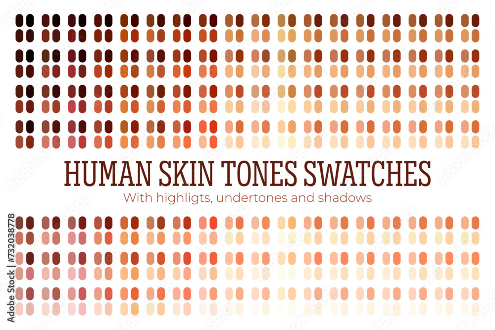 Human skin tones swatches color palette Stock Vector | Adobe Stock