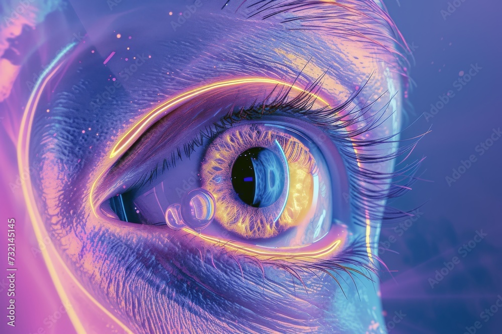 Human Eye color vision deficiency awareness. Eye lens induced glaucoma ...