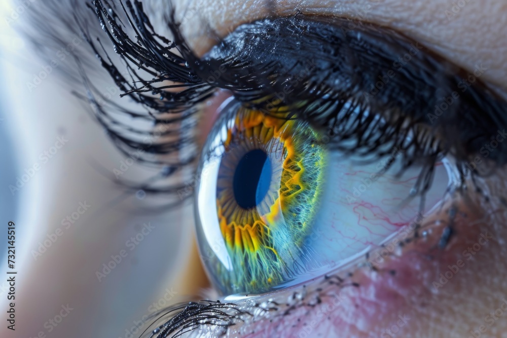 Ilustrace Human Eye optic disc drusen. Eye color vision deficiency ...