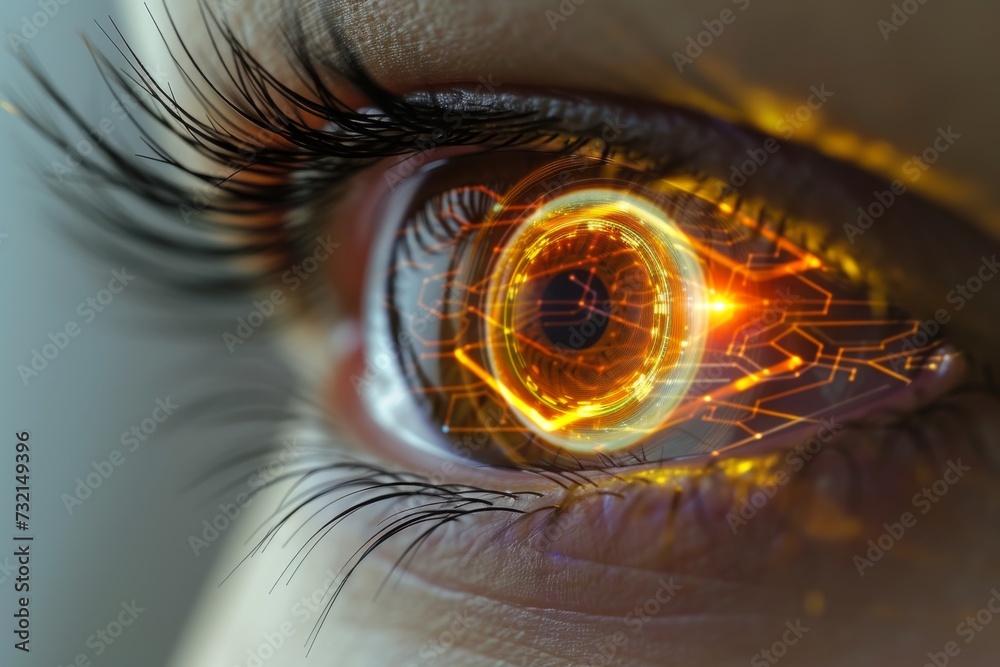 Human Cyborg AI Eye Viral conjunctivitis eye drop. Eye photorefractive ...