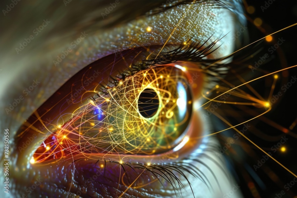 Human Cyborg AI Eye eye prescription. Eye ptosis optic nerve lens ...