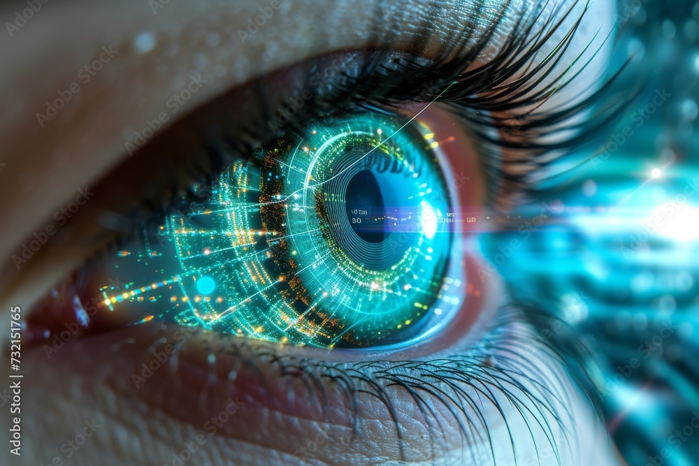 Human Cyborg AI Eye color vision deficiency gene variants. Eye ...