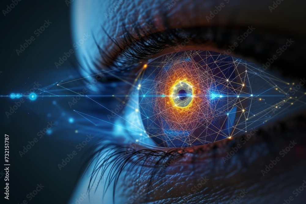 Stock-Illustration „Human Cyborg AI Eye Primary open angle glaucoma eye ...