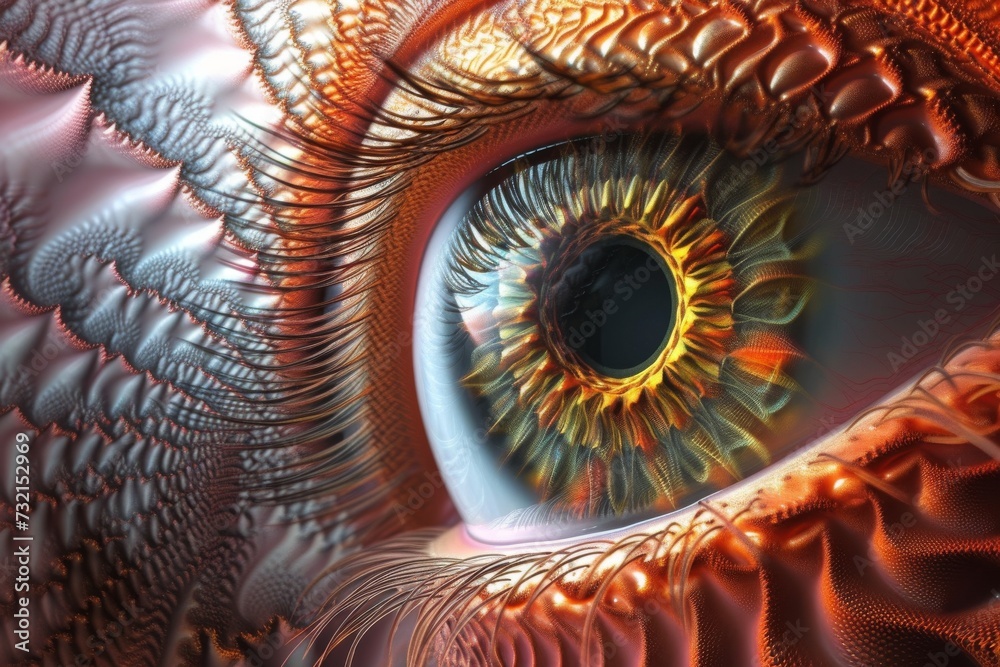 Illustration Stock Human Cyborg AI Eye visual memory. Eye congenital ...