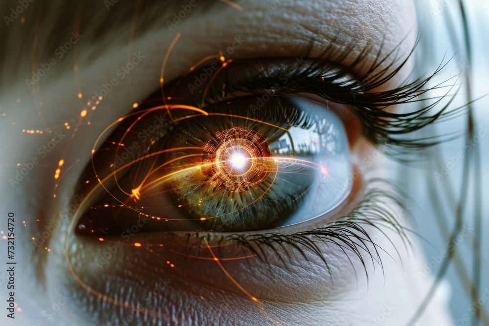 Human Cyborg AI Eye color vision deficiency accommodation. Eye Dry eye ...