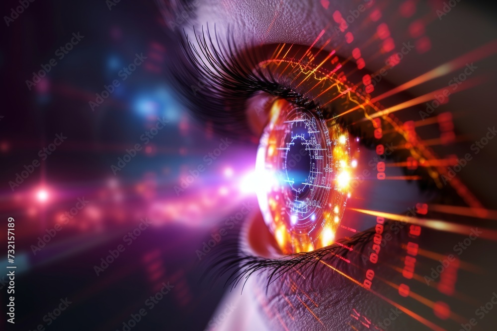 Stock-Illustration „Human Cyborg AI Eye hemianopsia. Eye astigmatism ...
