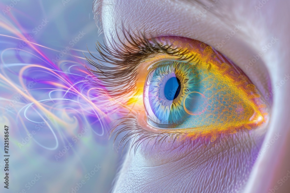 Стокова ілюстрація Human Cyborg AI Eye amsler grid. Eye ophthalmic ...