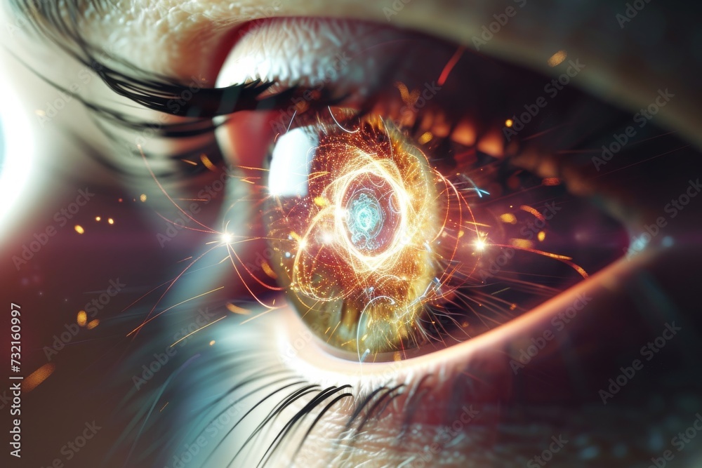 Human Cyborg AI Eye epiphora. Eye lasik post operative care optic nerve ...