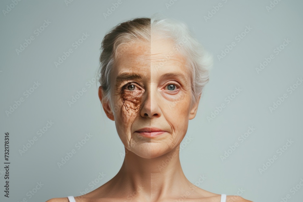 Illustration Stock Aging dead skin layer. Young to old mediterranean ...