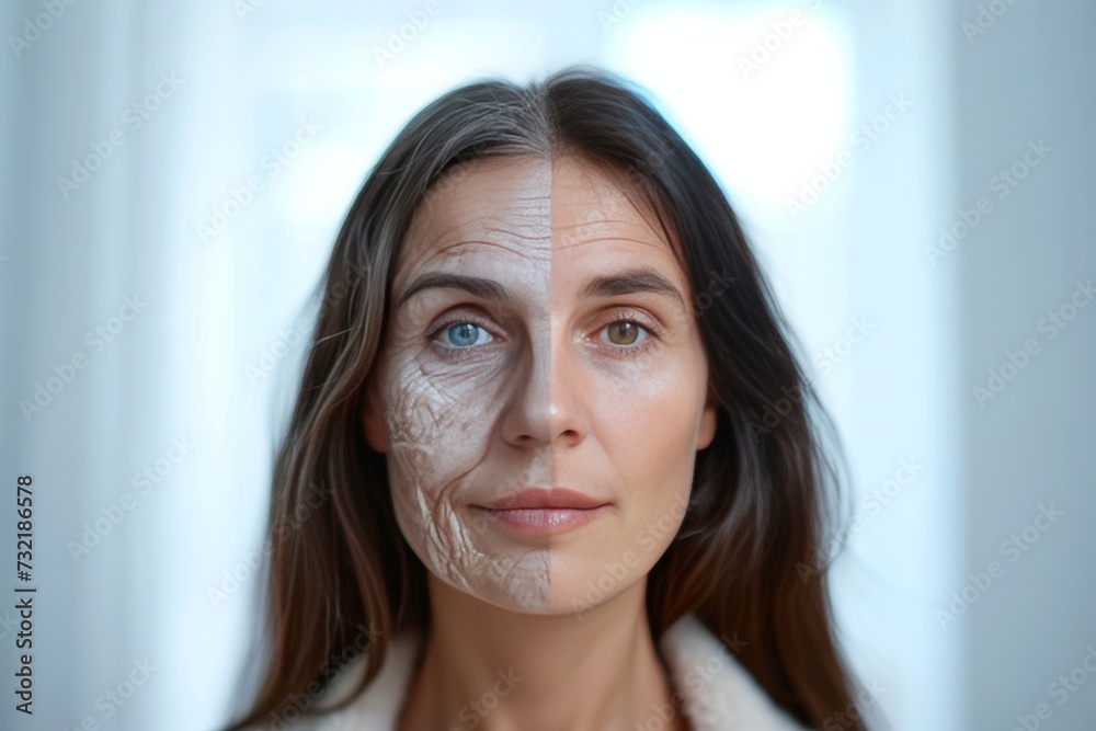 Stock-Illustration „Aging youthfulness. Comparison young to old ...