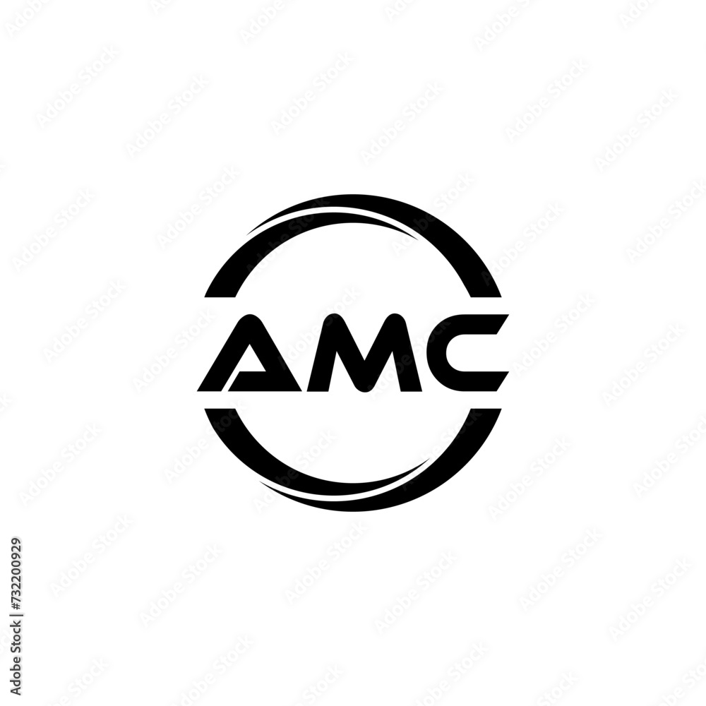 AMC letter logo design with white background in illustrator, cube logo ...