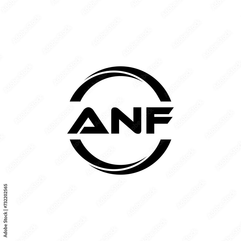 ANF letter logo design with white background in illustrator, cube logo ...