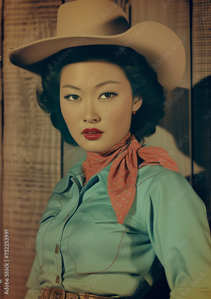 glamorous actress cowgirl costume old hollywood movie style headshot ...