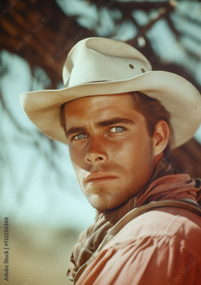 Stock-Foto „cowboy actor in old hollywood western movie style headshot ...