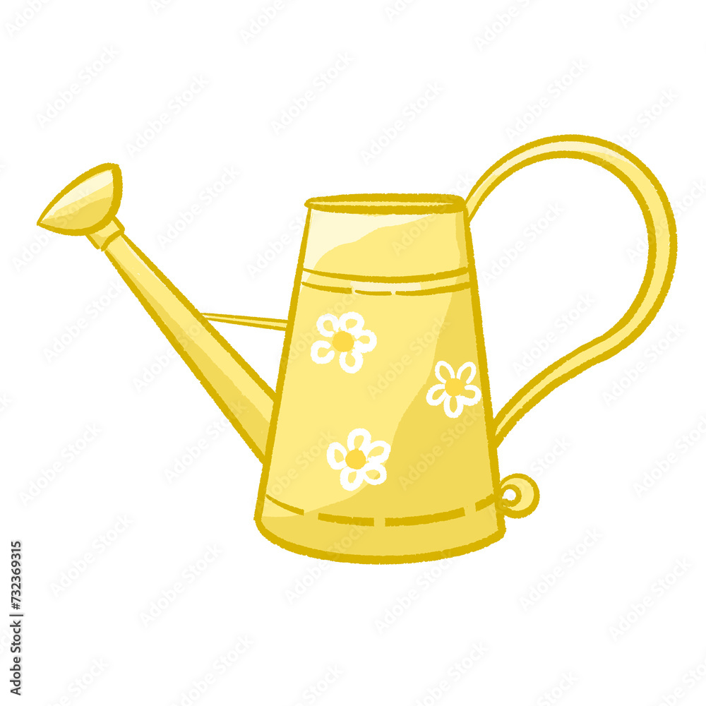 cute yellow watering pot cartoon Stock Illustration | Adobe Stock