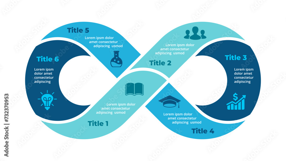 Infinity symbol infographic. Success concept. Startup business icons ...
