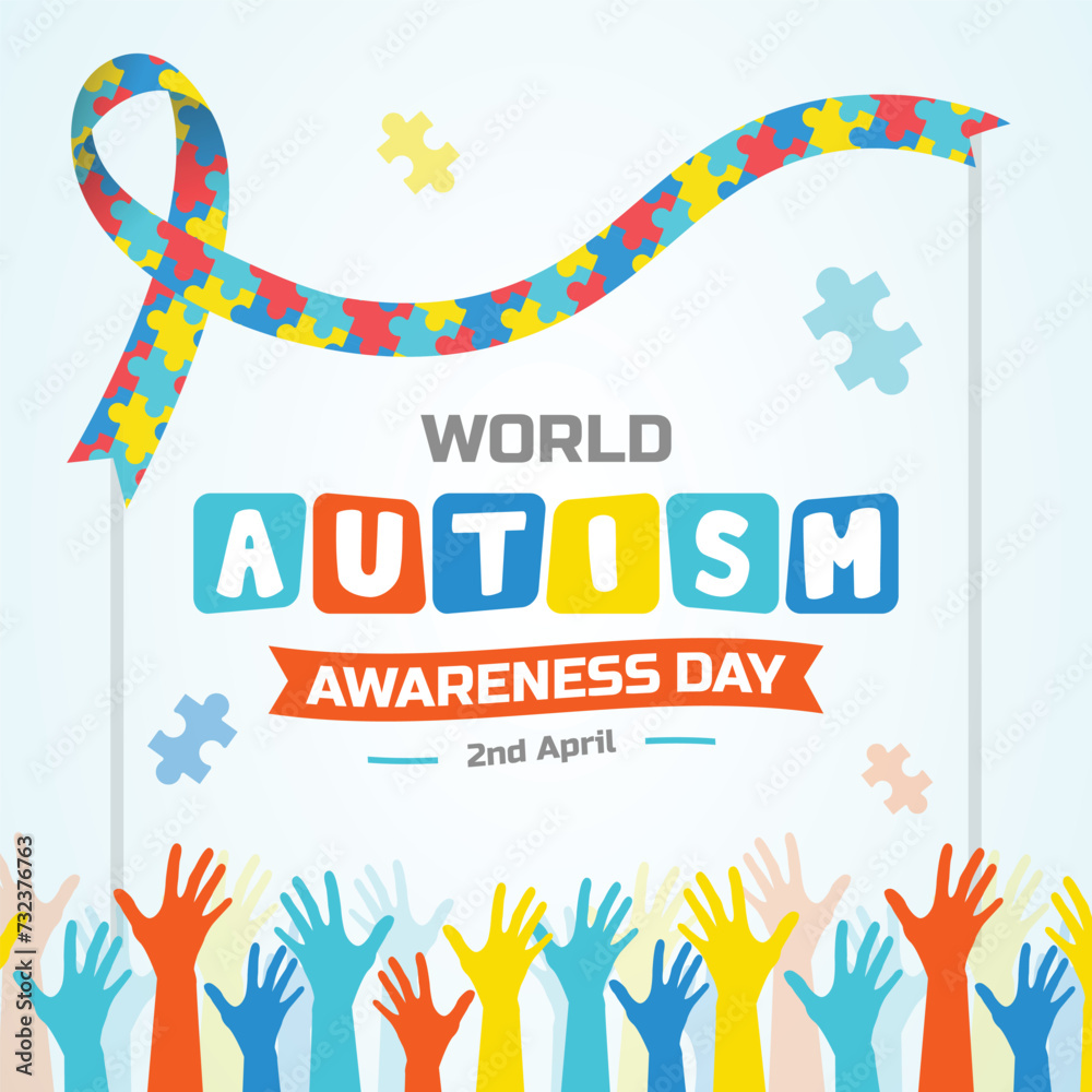 World Autism awareness day banner. Symbol of autism. Design template ...