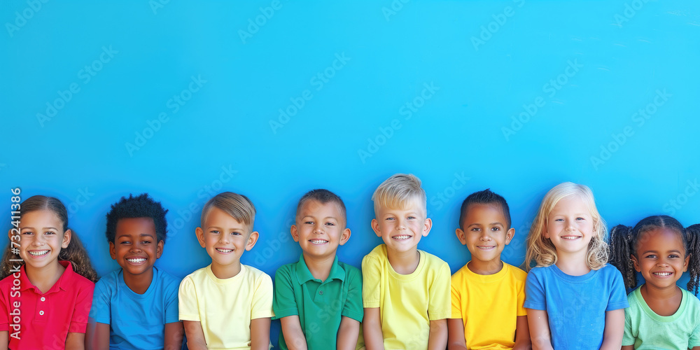 Portraits of children with many skin colors, nationalities, and ...