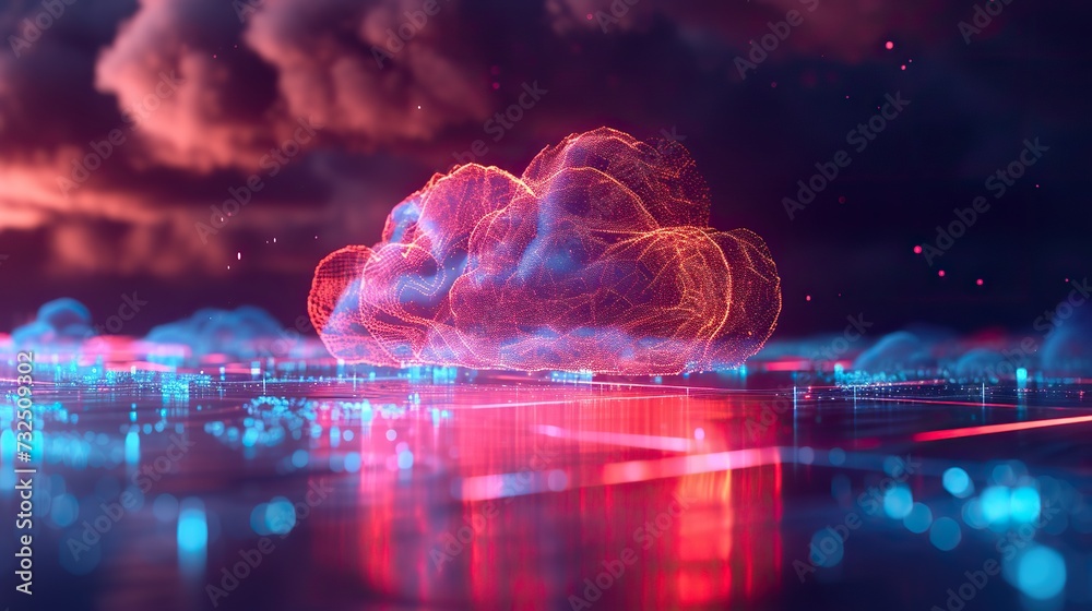 Illustration Stock A digital art concept visualizing a brainstorm as ...