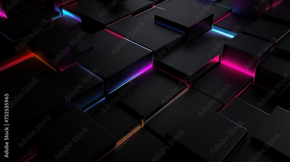 A minimalist HD wallpaper featuring super black with colorful RGB light ...
