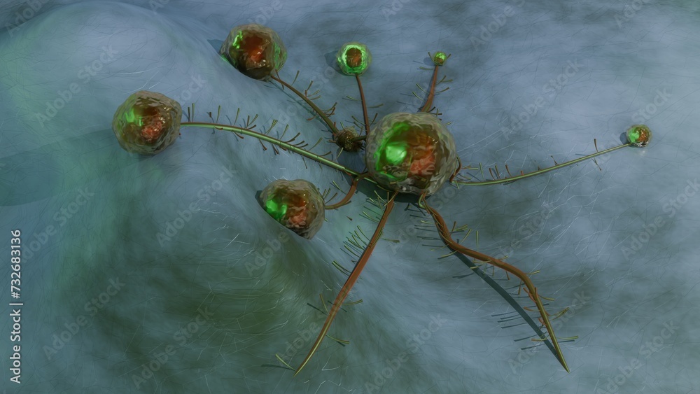 Stock-Illustration „Bacteria, zombie virus , microbes preserved in ...