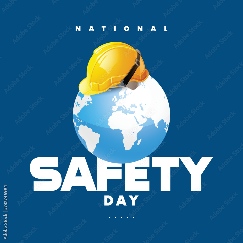 National Safety day Vector, with Global concept for world safety day ...