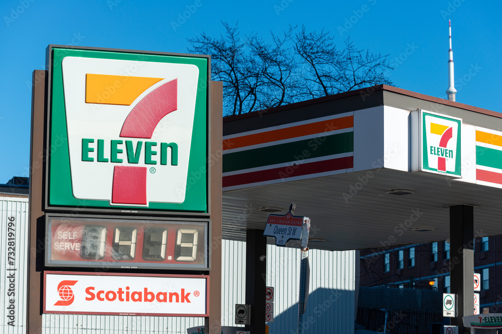 exterior pylon sign of 7-Eleven, a convenience store, located at 873 ...