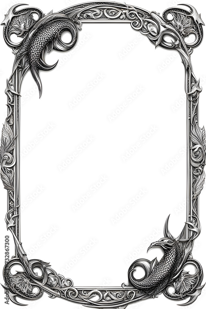Dragon Border Frame PNG Transparent Background Stock Illustration ...