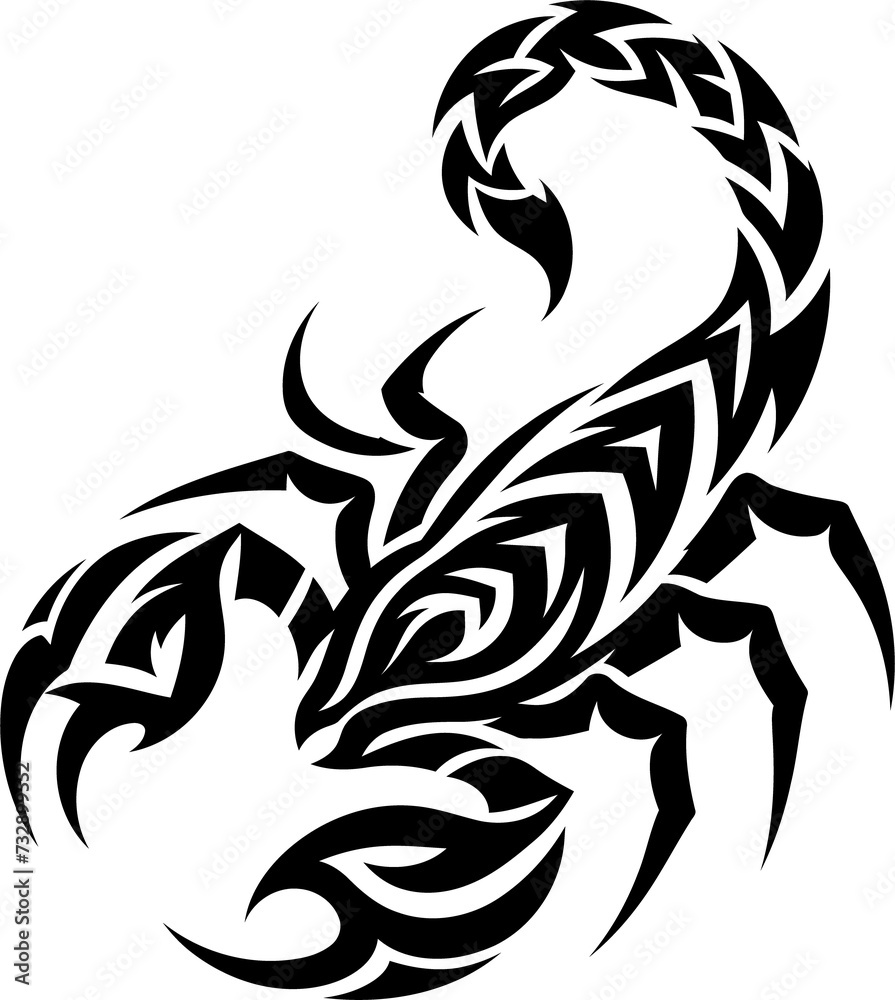 modern tribal tattoo scorpion, abstract line art of animals, minimalist ...