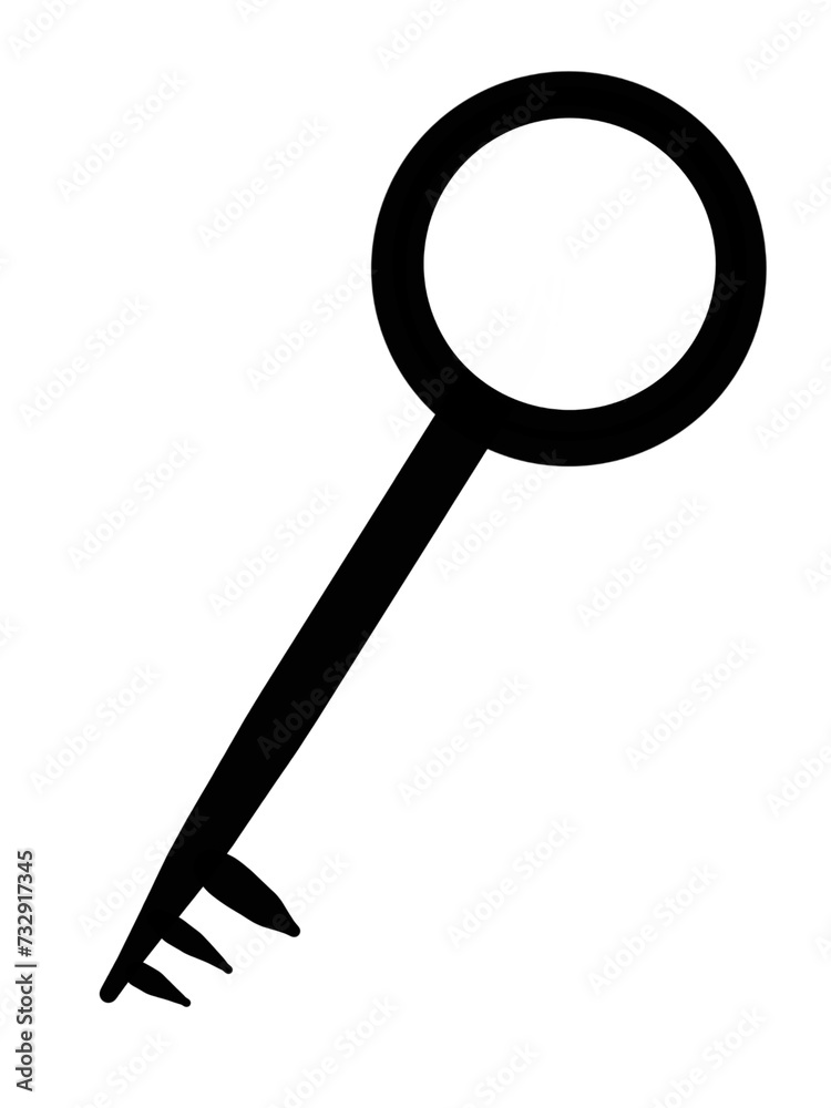 vintage key with keyhole symbol transparent, vintage Key silhouette of ...