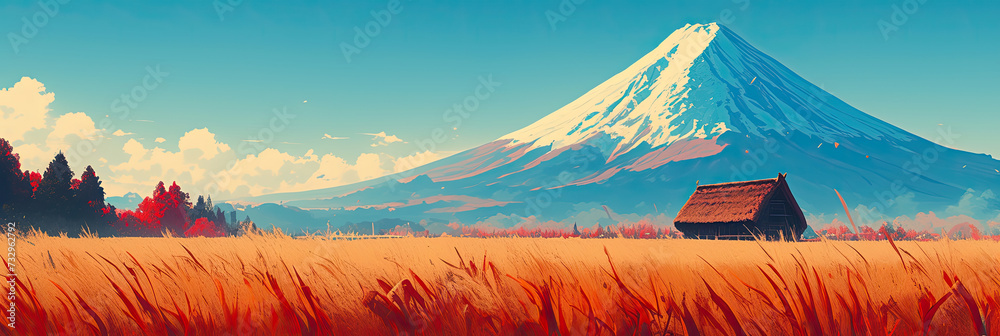 Mt Fuji, Mount Fujis landscape in Japan, Japanese famous tourism travel ...