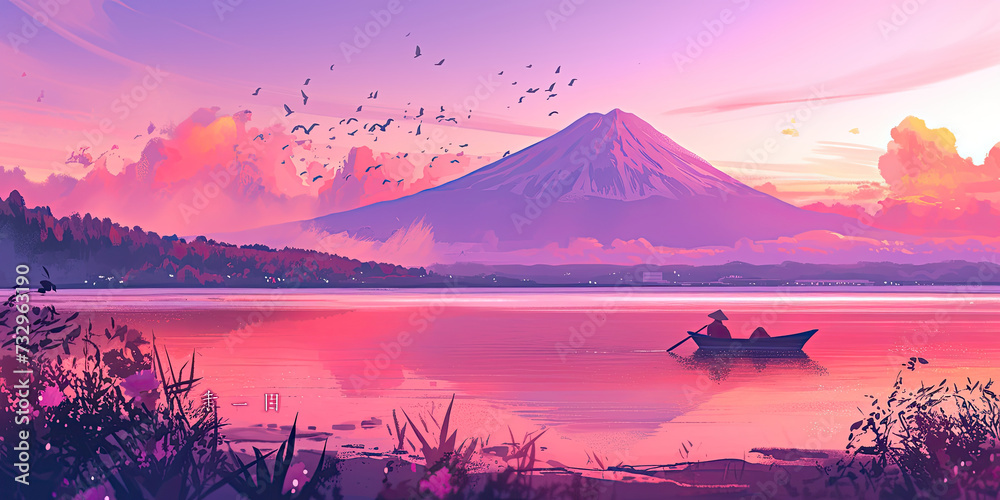 Mt Fuji, Mount Fujis landscape in Japan, Japanese famous tourism travel ...