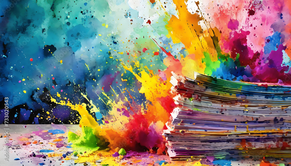 Lively stack of paper Stock Illustration | Adobe Stock