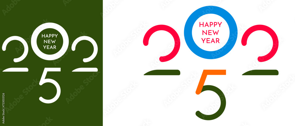 Стоковое векторное изображение «2025 logo text design. 2025 number ...